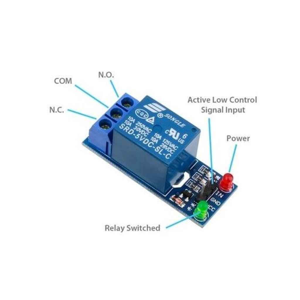 Módulo Relé Relevador 1 canal a 5V 10A low level relay – Sieeg Ingeniería