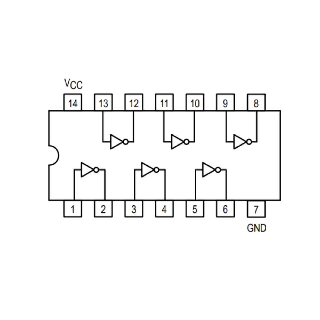 7404 74LS04 Compuerta lógica NOT. – Sieeg Ingeniería