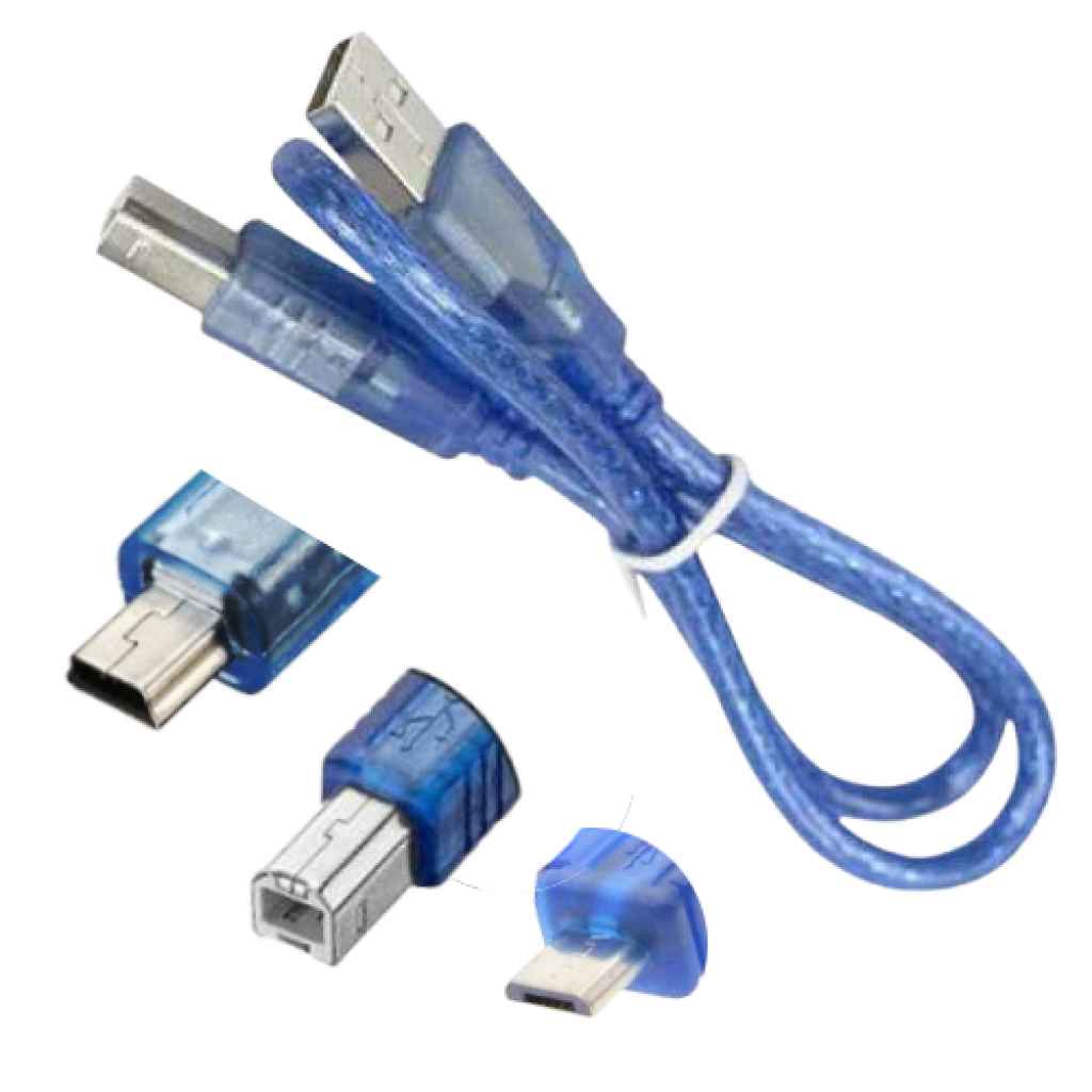 Cable USB Arduino AB, Micro USB y MiniB USB a USB A – Alimentación y ...