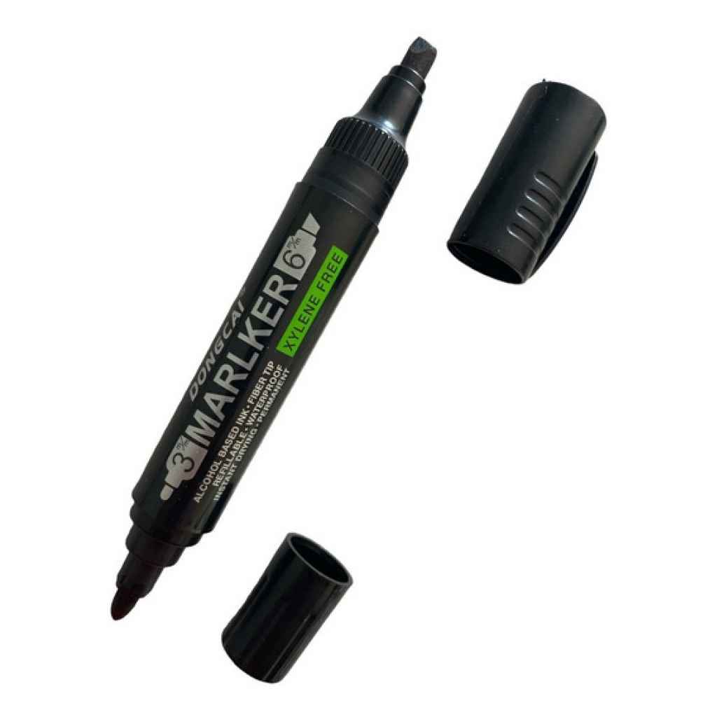 Marcador Permanente Doble Punta Marlker – Negro – Sieeg Ingeniería
