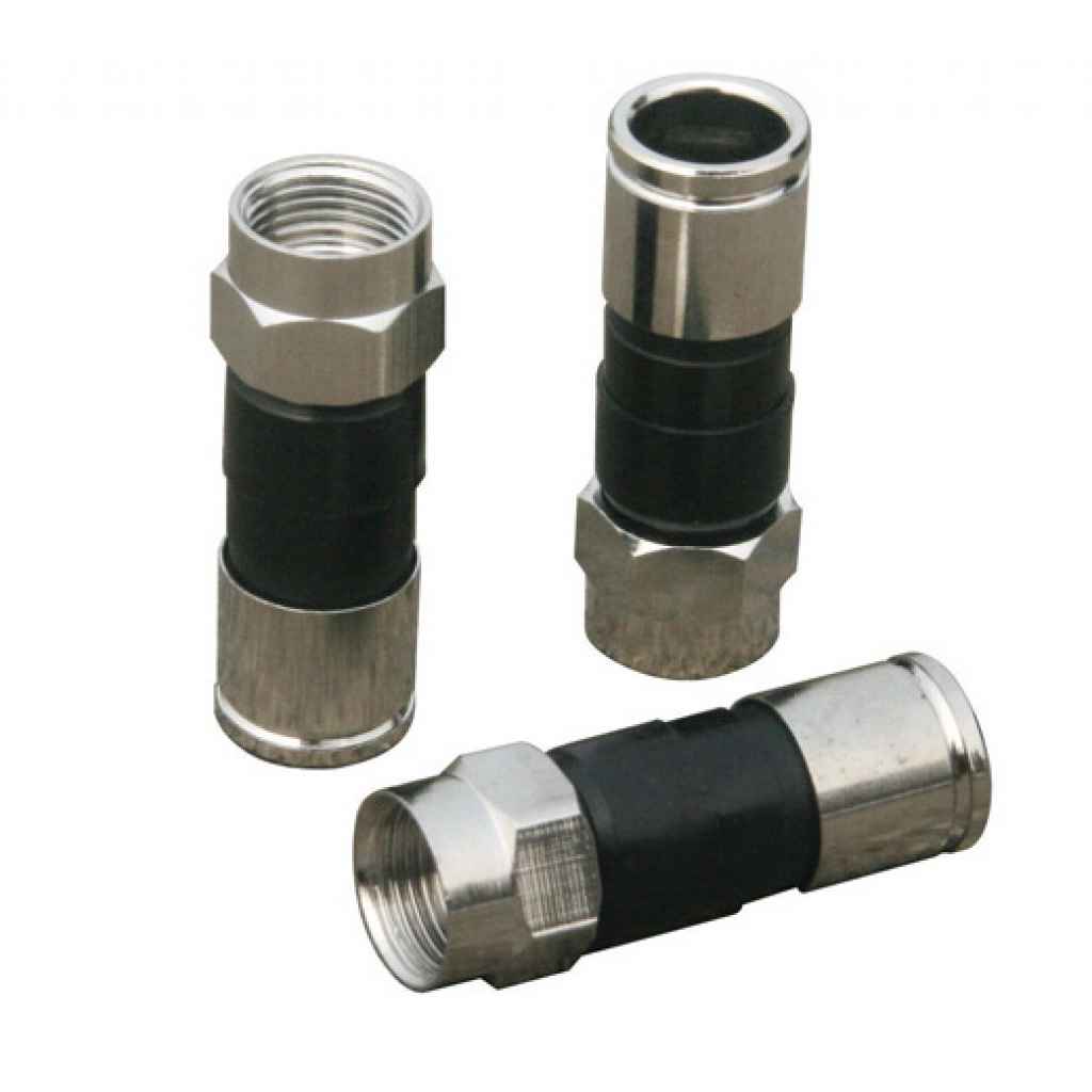 Conector F de compresión RG6 coaxial. – Sieeg Ingeniería