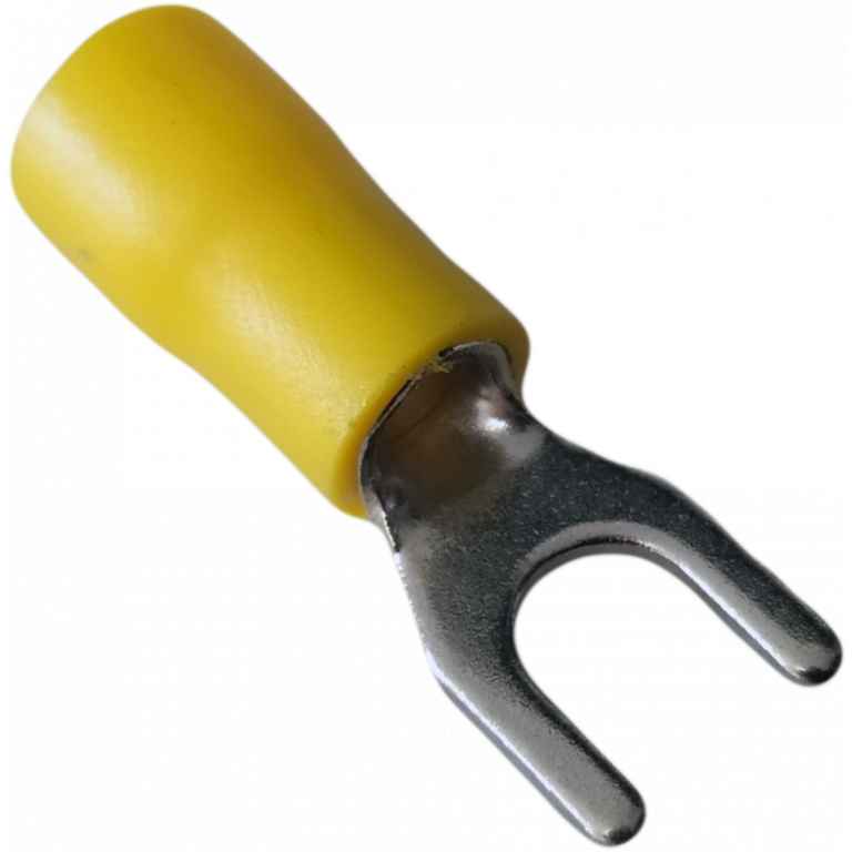 Terminal tipo U 3/16 forro amarillo Cal 10/12 AWG zapata hembra. – Sieeg