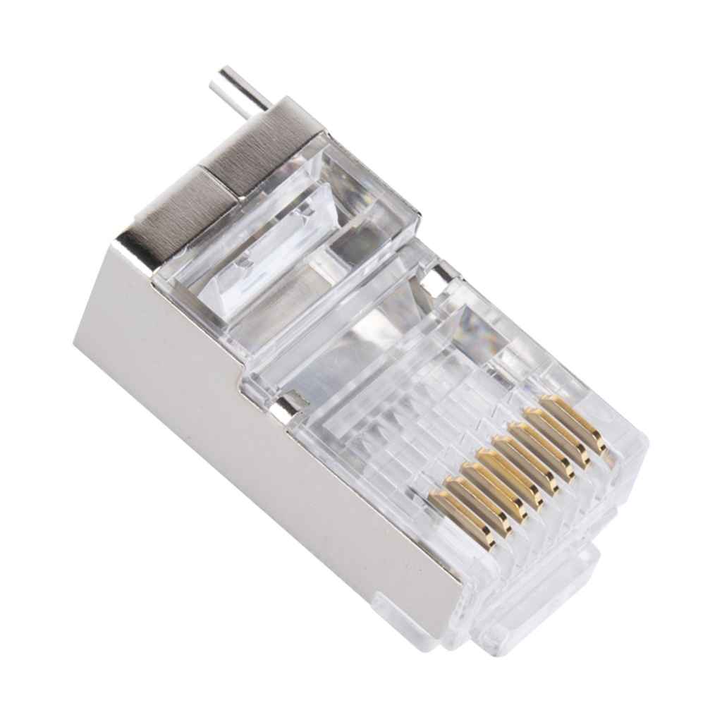 Plug Modular RJ45 Cat5e Blindado, Chapado de Oro a 30 Micras. – Sieeg ...
