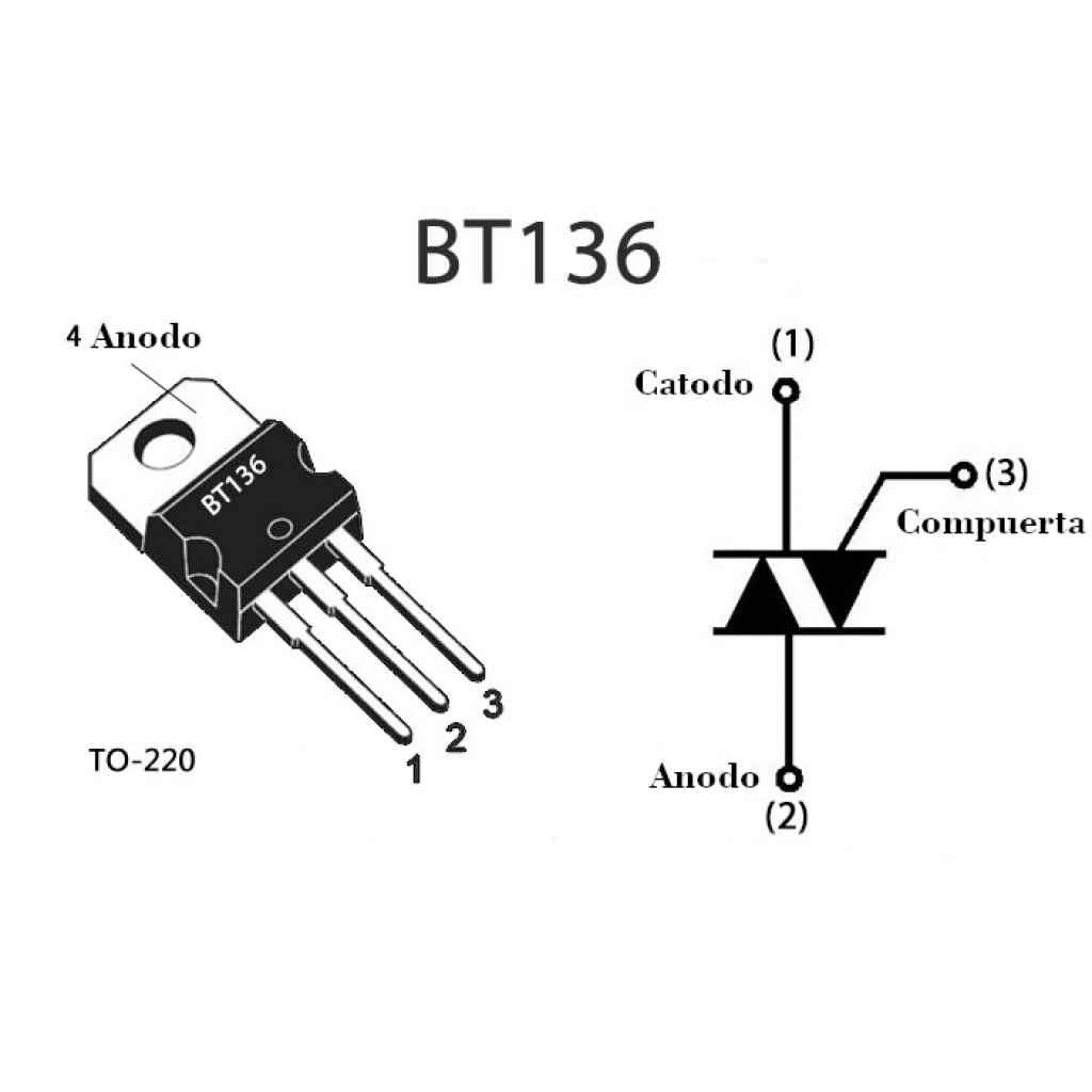 Triac BT136 800V 4A. – Sieeg Ingeniería