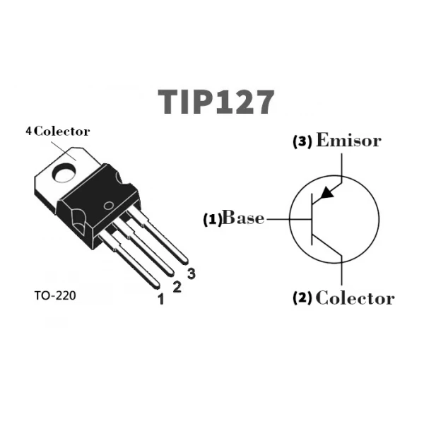 Transistor TIP127 PNP 100V 5A – Sieeg
