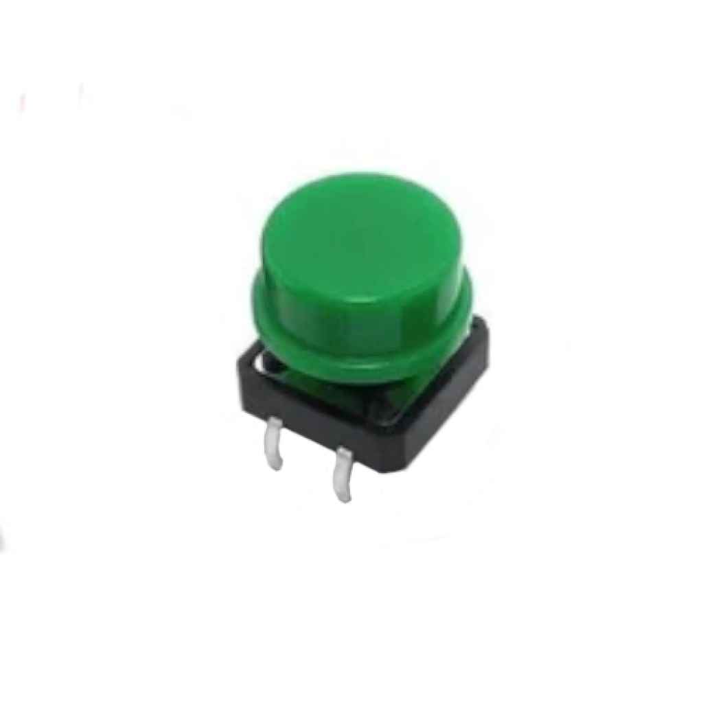 Push Button 12x12mm 4 Pines Con Capuchón Verde – Sieeg Ingeniería