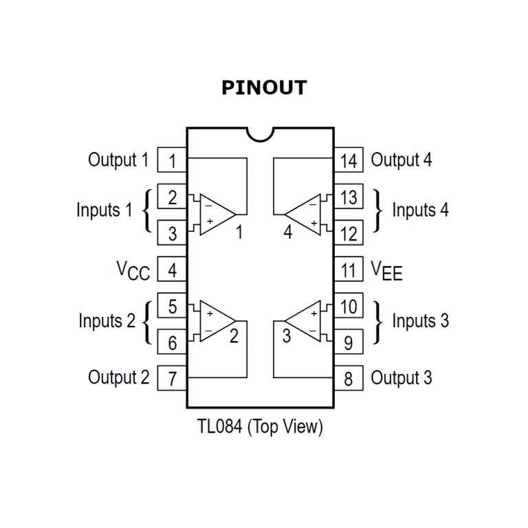 Circuito Integrado TL084 OPAMP – Sieeg Ingeniería