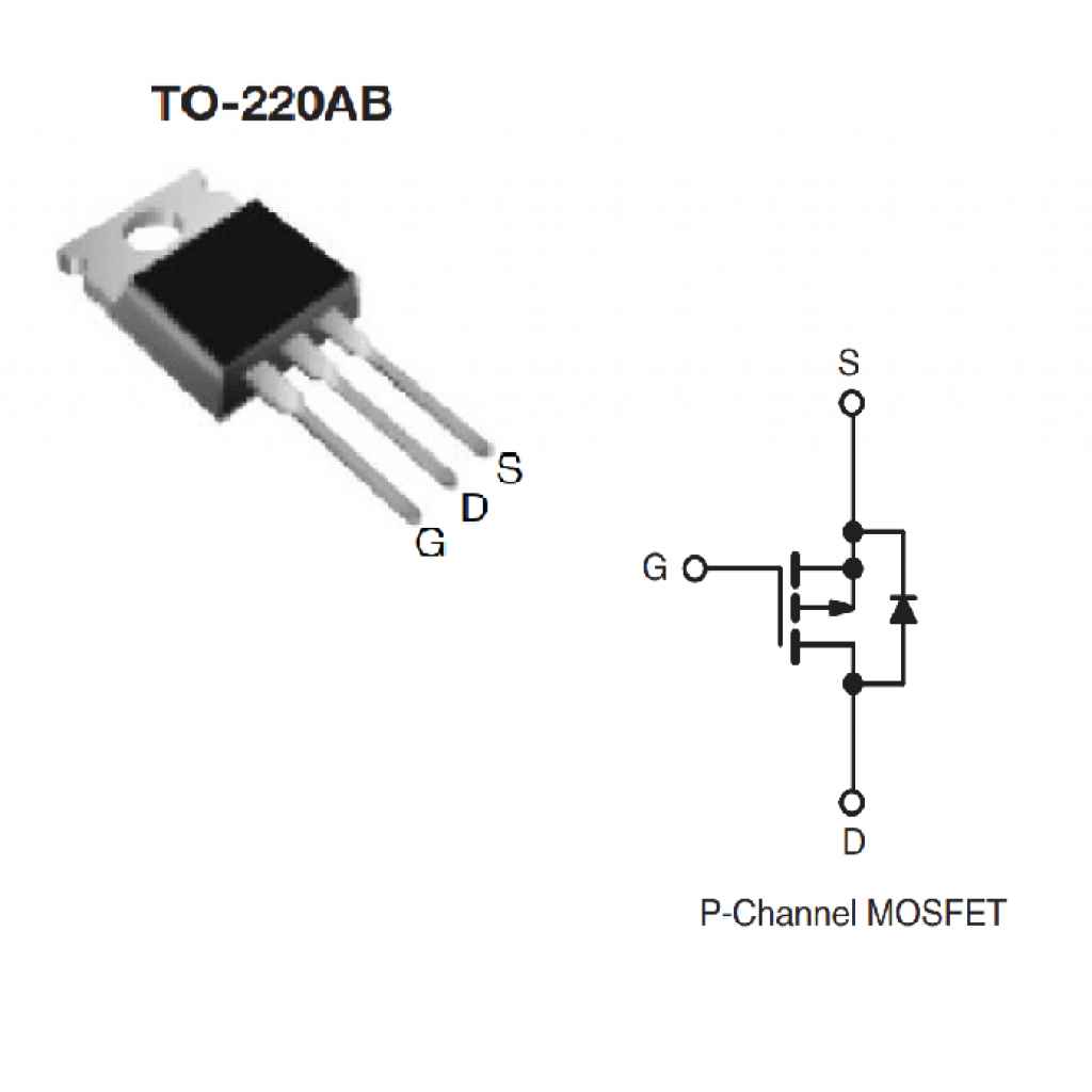 Transistor IRF9520 100V 6.8A 0.6 Ohm Mosfet canal P – Sieeg Ingeniería